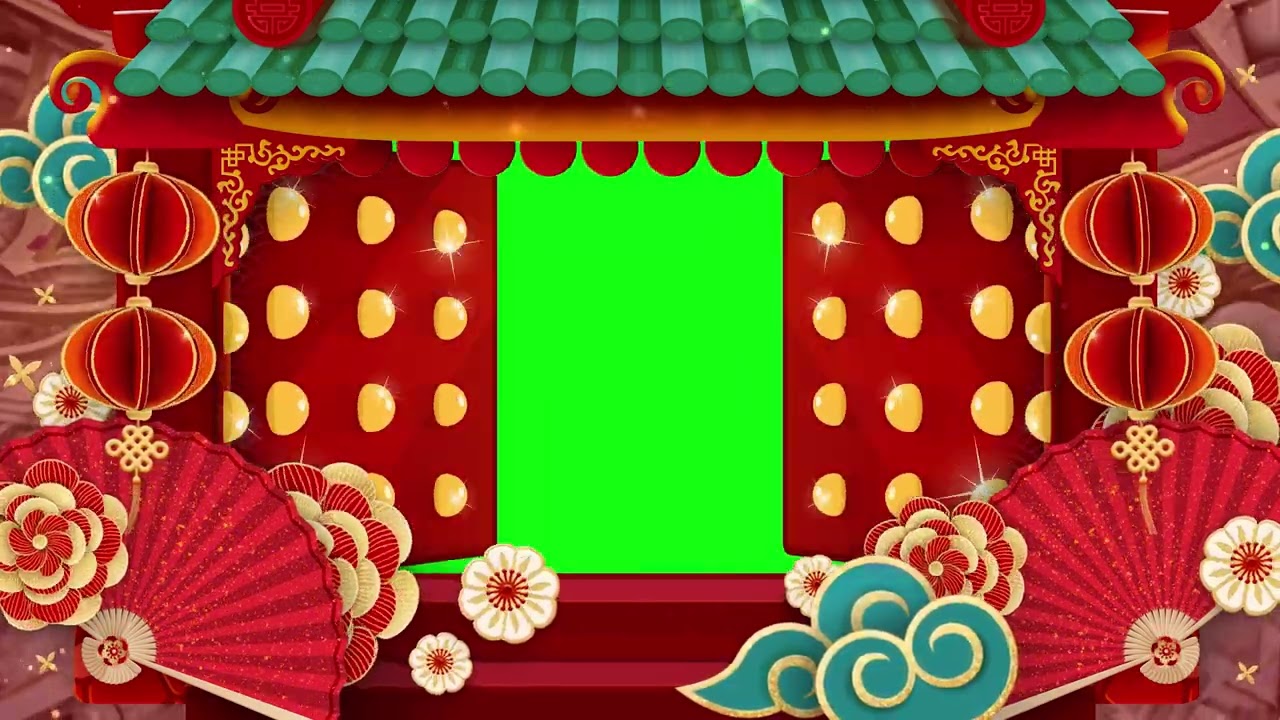 Red Decorate Wedding Slideshow - Video Titles Green Screen Template ...