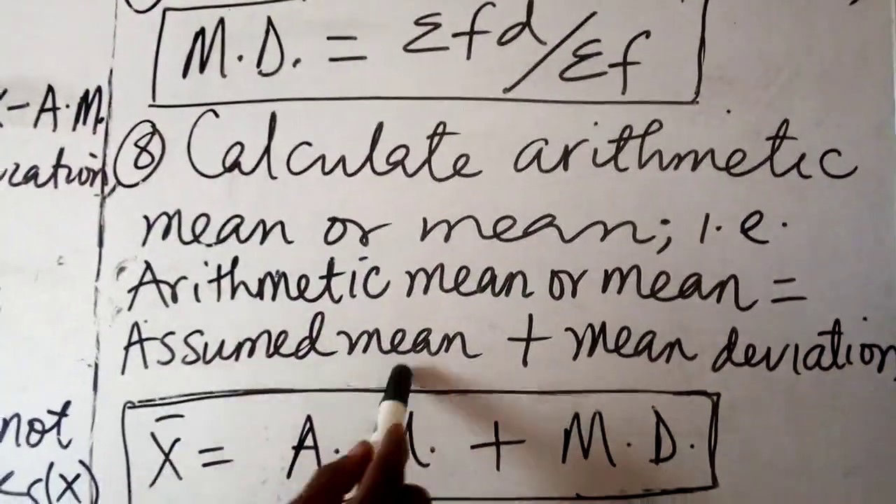 STEPS IN COMPUTING ARITHMETIC MEAN USING ASSUMED MEAN - YouTube