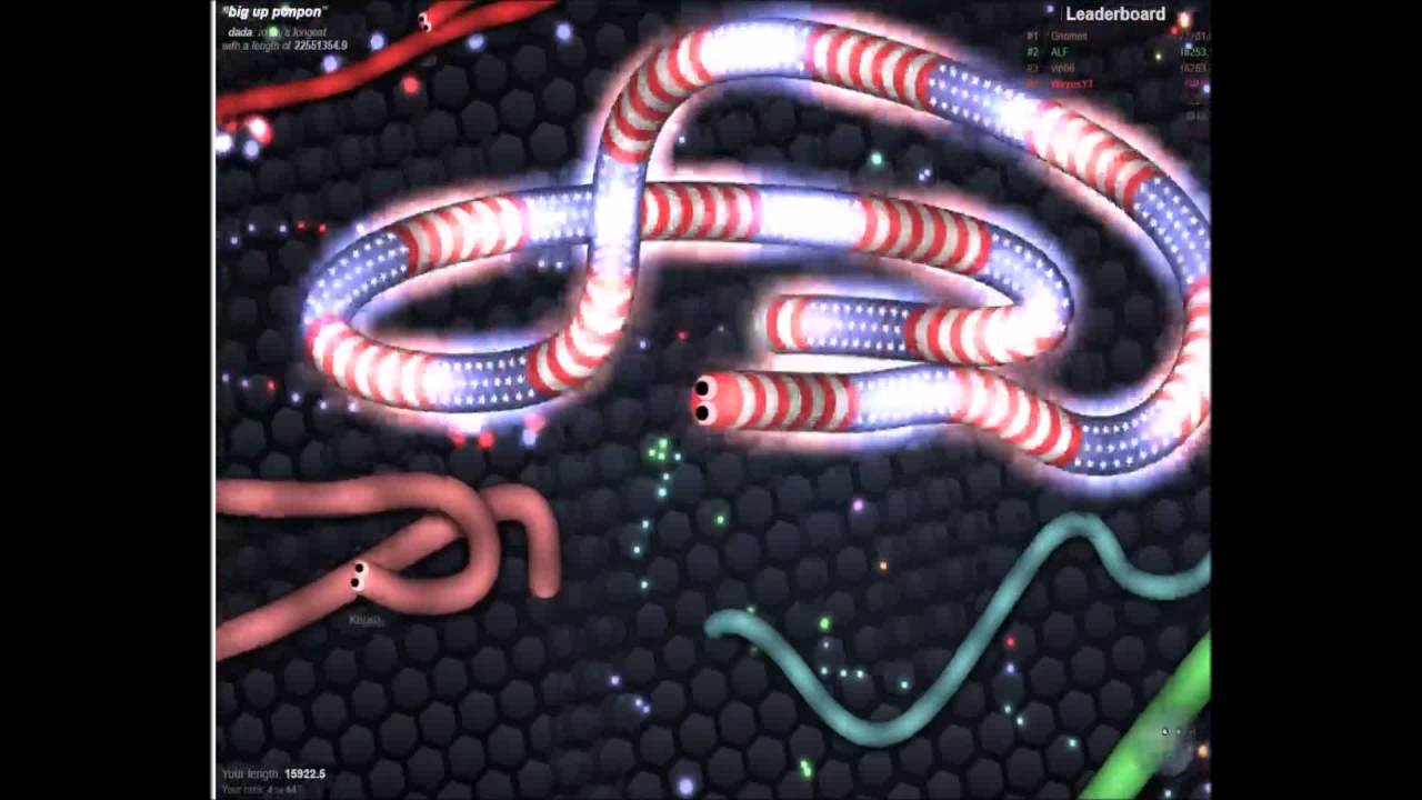 EPIC 34k+ Length Gameplay (Slither.io Snake game, similar to Agar.io ...