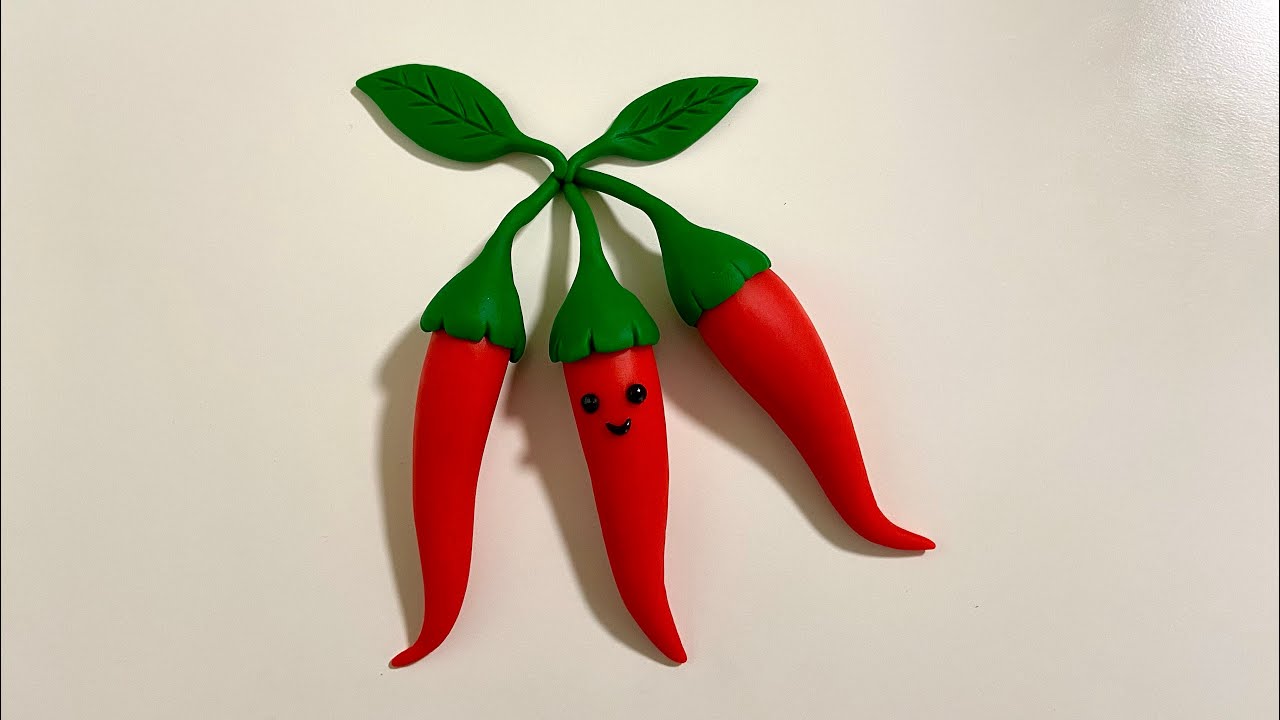 ️ Clay art - how to make red clay chillies / birds eye / model craft ...