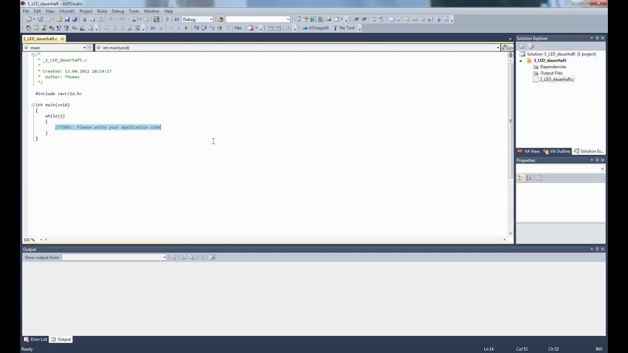 AVR Studio 5: Erstes Projekt - YouTube
