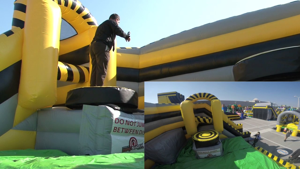 Spinning Jumping Inflatable fun with Galaxy America at IAAPA 2016 - YouTube