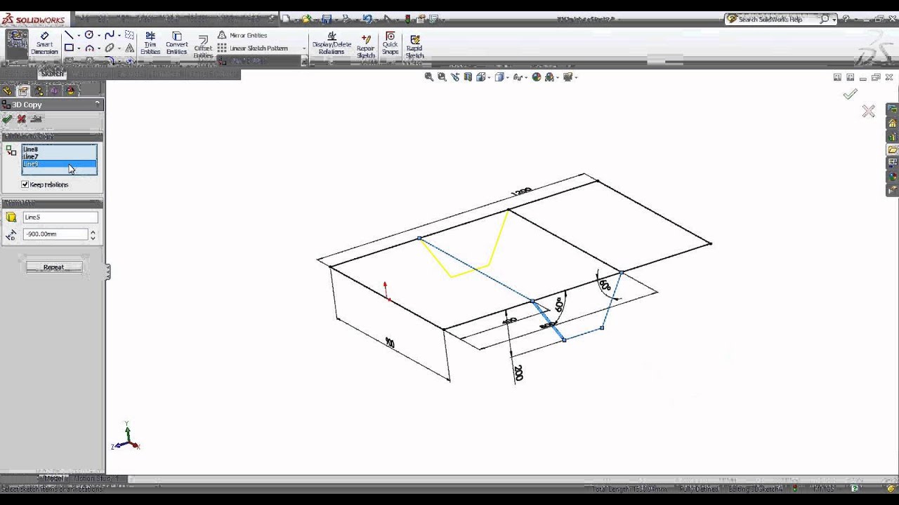 3D Weldment Sketch - YouTube