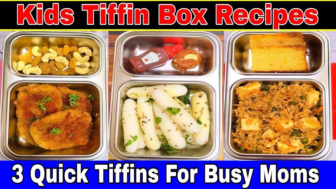 3 Quick Tiffin Recipes For Kids | School Tiffin Box Ideas | Healthy ...