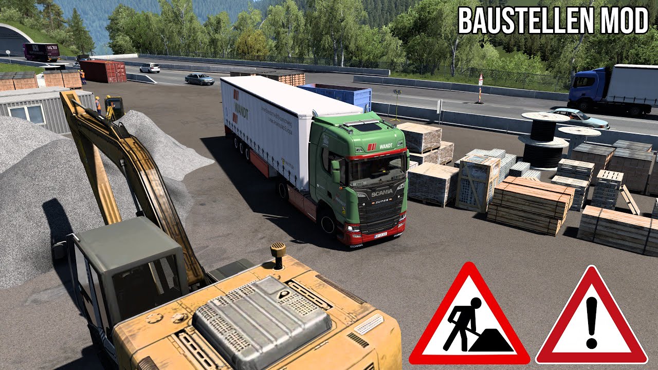 ETS2 Autobahntunnel Baustelle A12 - Baustellen Mod v1.5 [2981] EURO TRUCK SIMULATOR 2 - YouTube