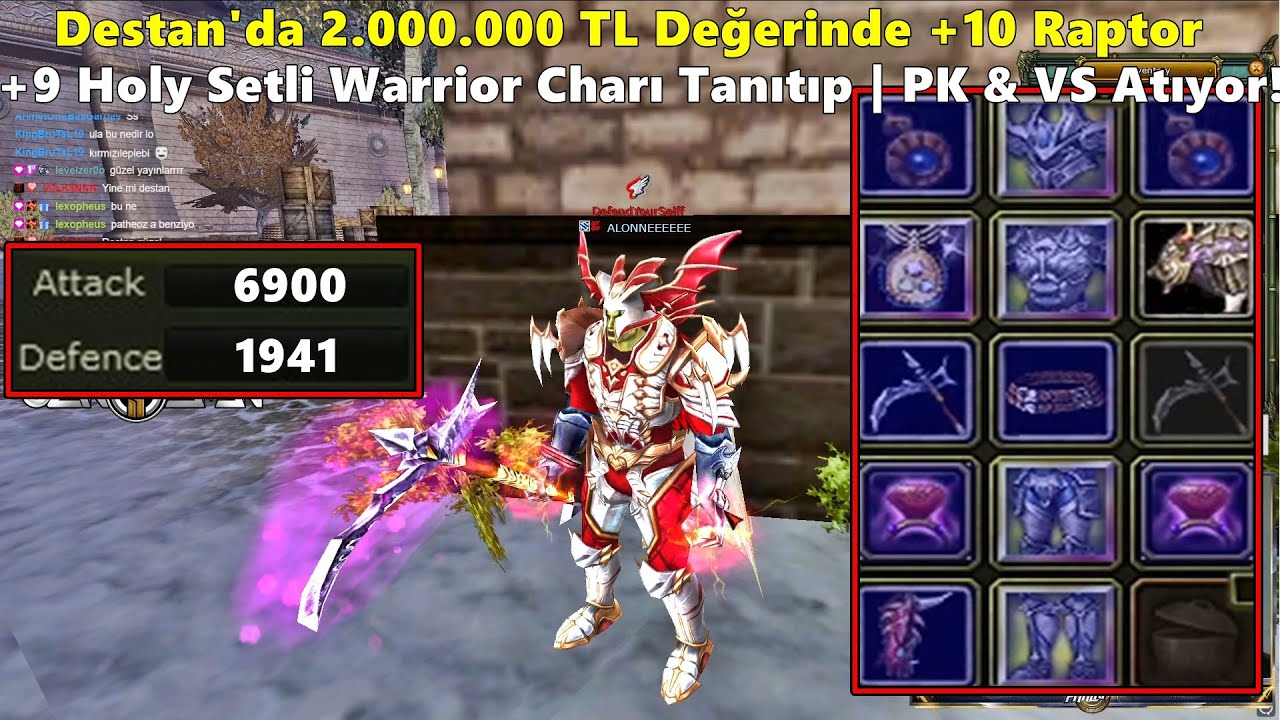 PHALANKS666 - Destan’da 2M TL’lik +10 Raptor & +9 Holy Setli Warrior ...