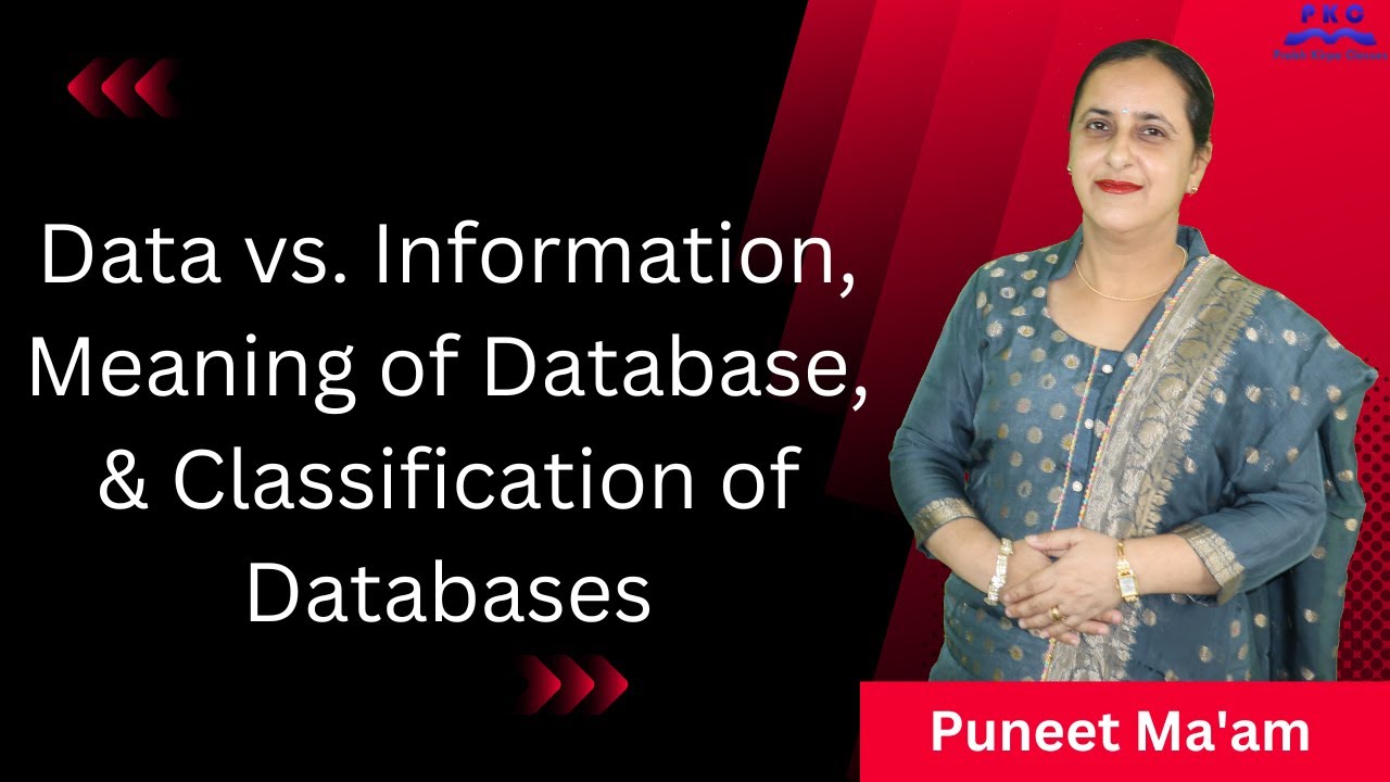 Data vs. Information, Meaning of Database, & Classification of ...