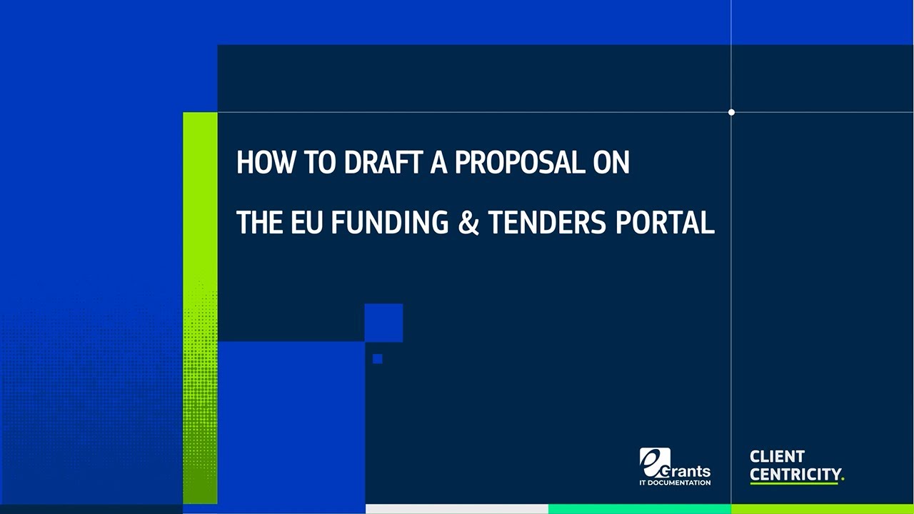 How to draft a proposal on the EU Funding & Tenders Portal - YouTube