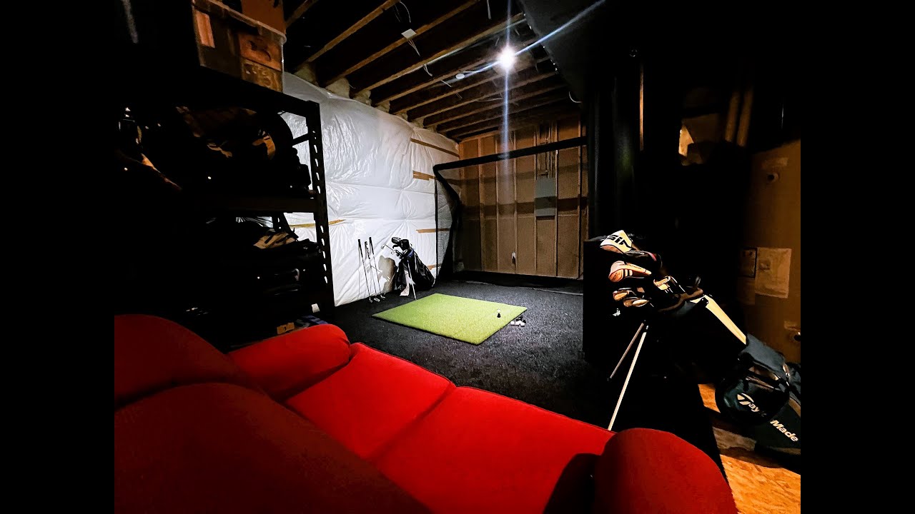 Simple Golf Simulator Setup in Unfinished Basement Space - YouTube