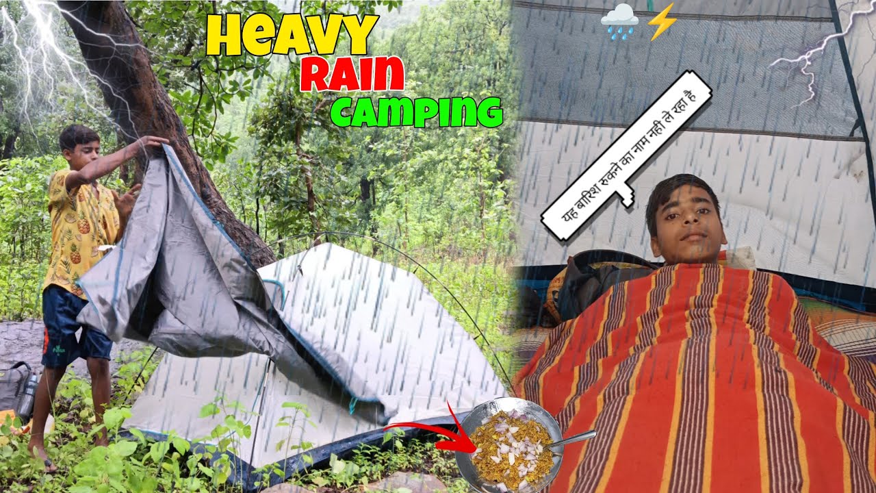 Solo camping in The Scary Night in Jungle ⛺😨 | Monsoon Season Camping 🌧 ...