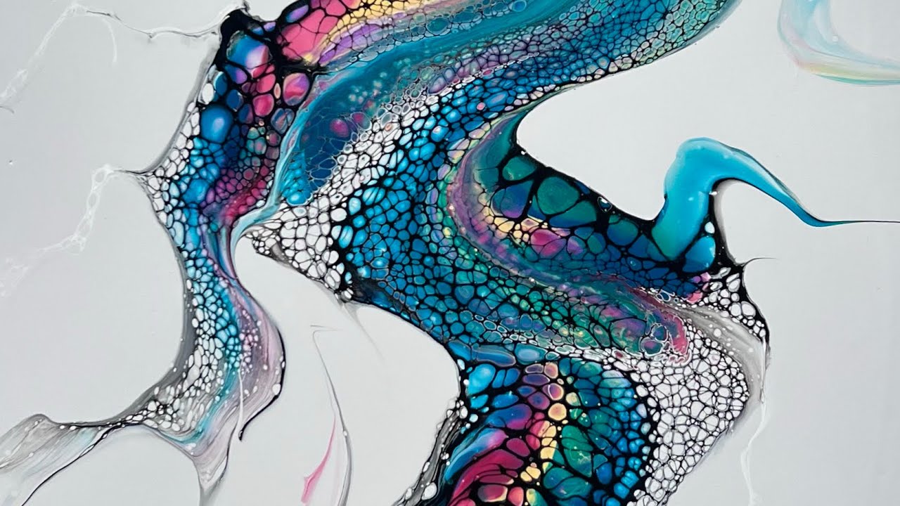 147. Bloom Swipe Technique, scoop and drag, Acrylic Pouring, Fluid Art ...