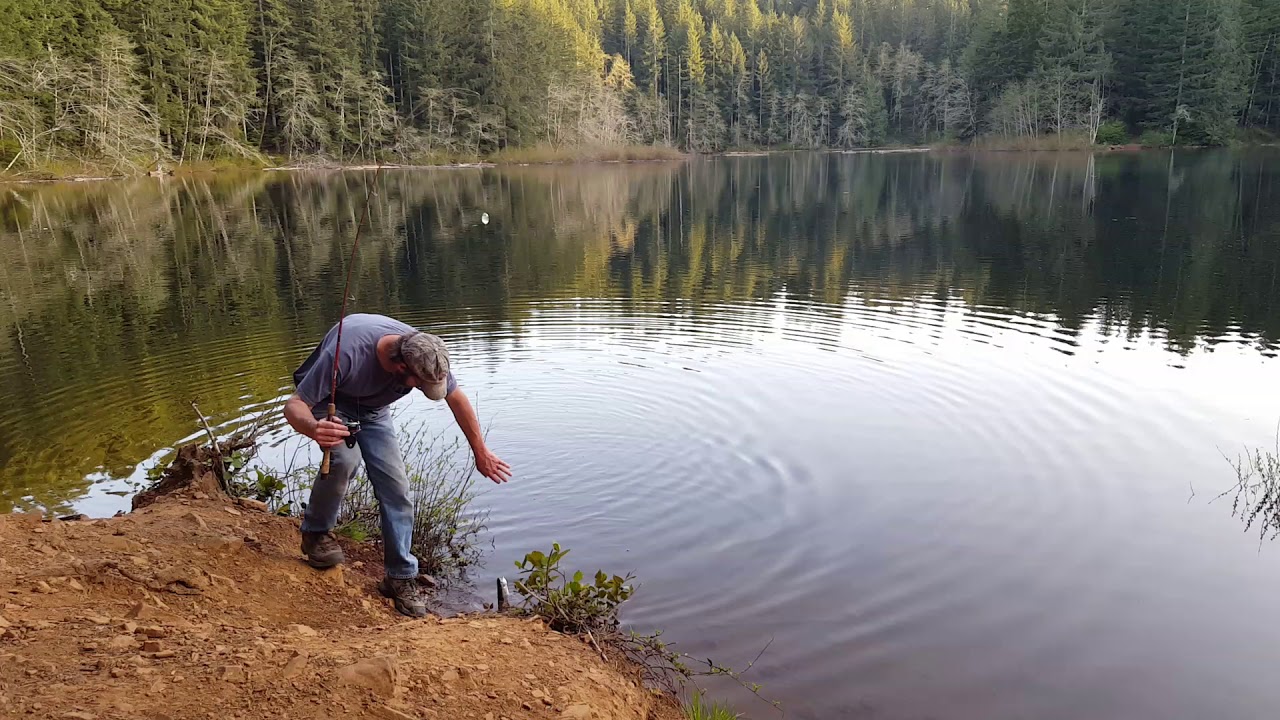 Catching fish at Lost Lake, Clatsop County Oregon - YouTube