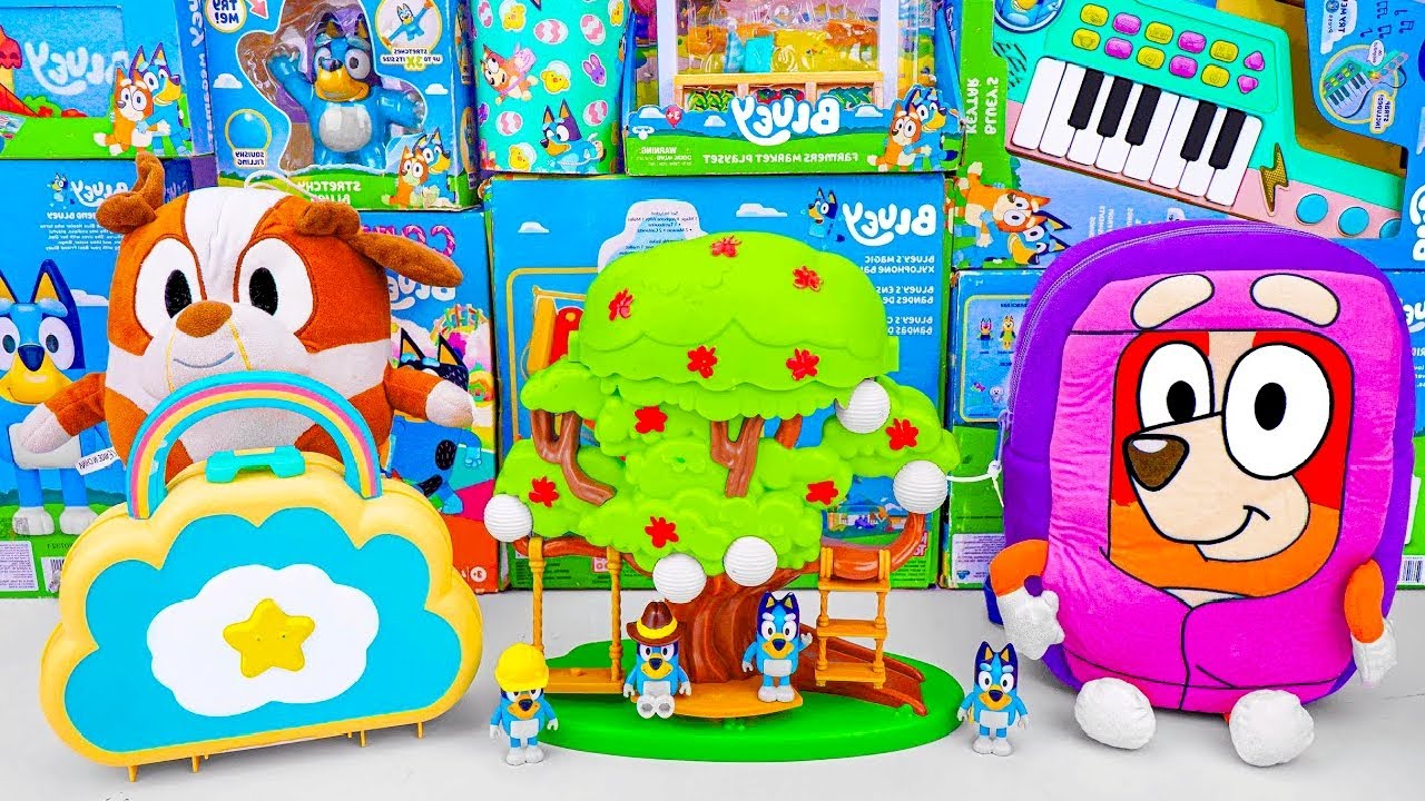 Bluey Toys Collection Unboxing Review 🌳 Bluey Tree Playset & Cute ...