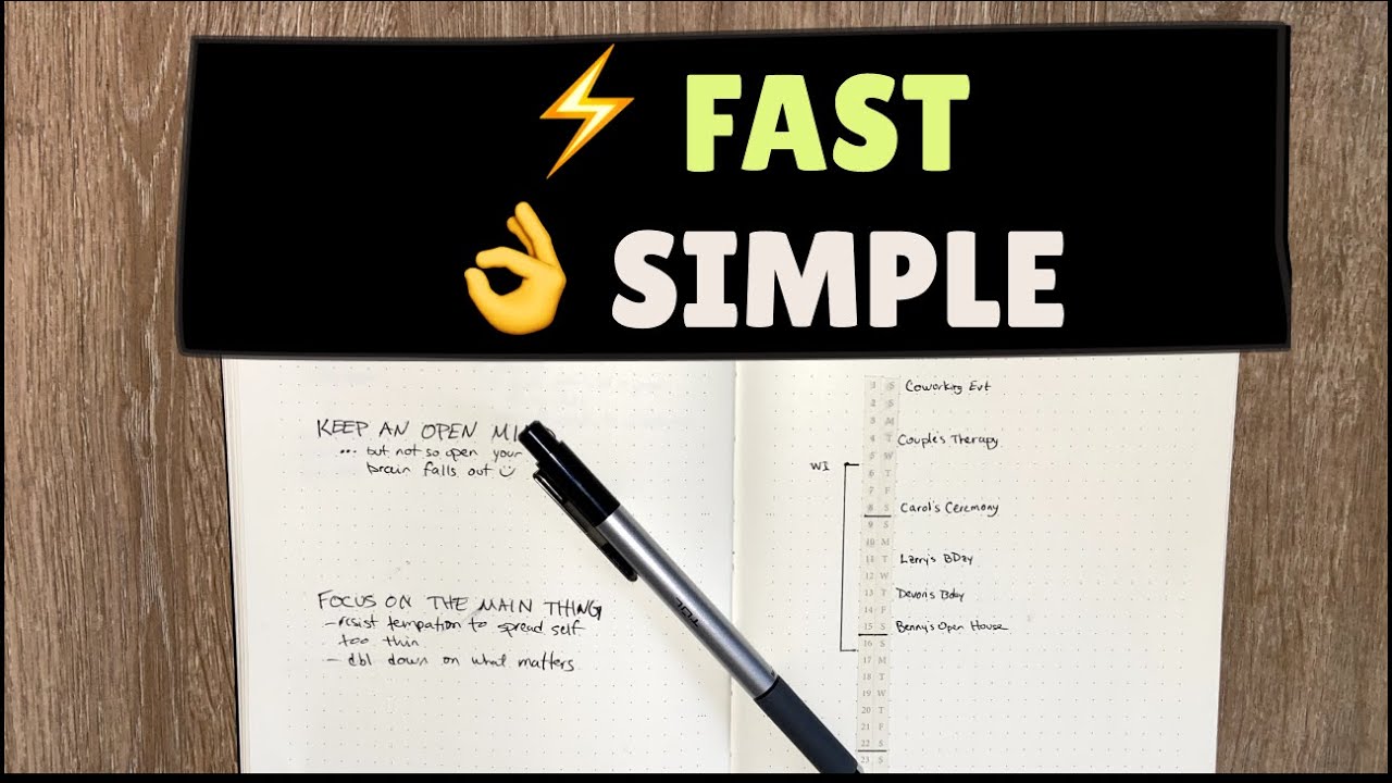 Minimal Bullet Journal For Speed | 10-min Setup Guide - YouTube