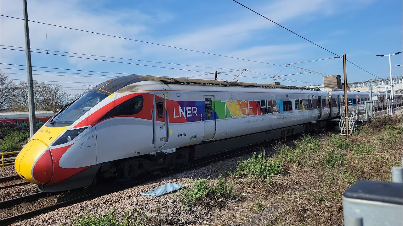 LNER pride 801226 " Together " departing Peterborough. #train #pride # ...