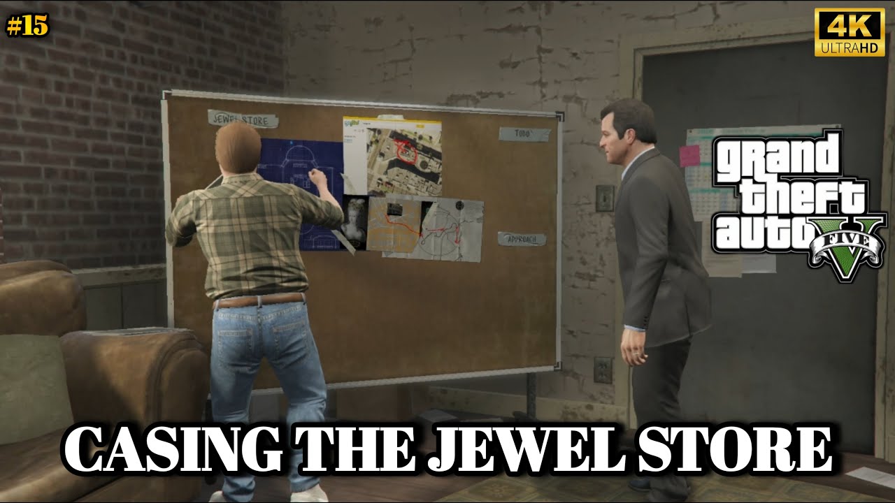 GTA 5,MISSION-#16- "CASING THE JEWEL STORE".MICHAEL AND LESTER PLANNING ...