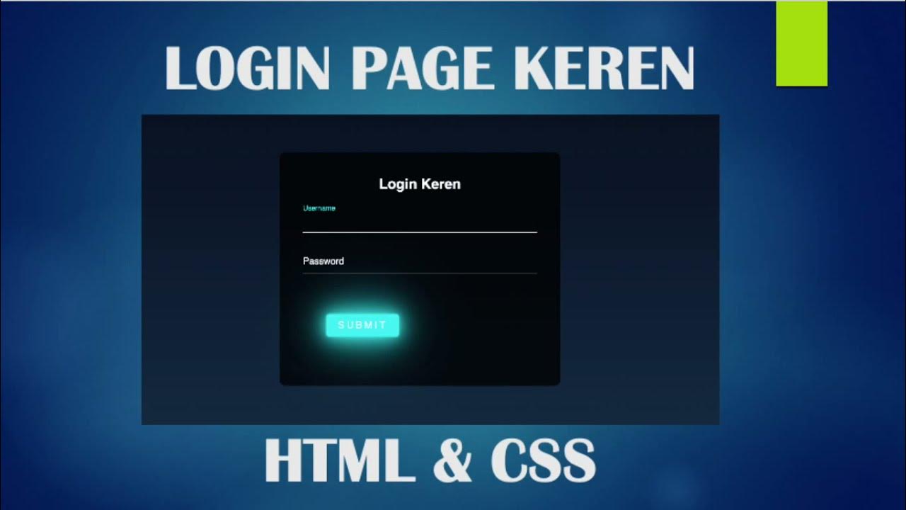 Beautifull Login Page with HTML & CSS | Login Page Keren - YouTube