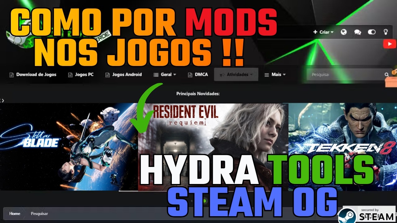 Como Por Mods Nos Jogos Do Hydra Tools Steam OG ETC Tutorial Completo e ...
