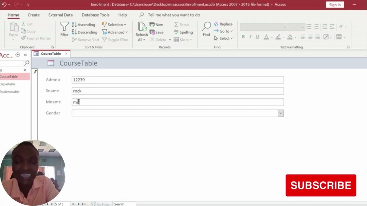 Data entry forms in Microsoft access-how to create data entry forms for beginners - YouTube