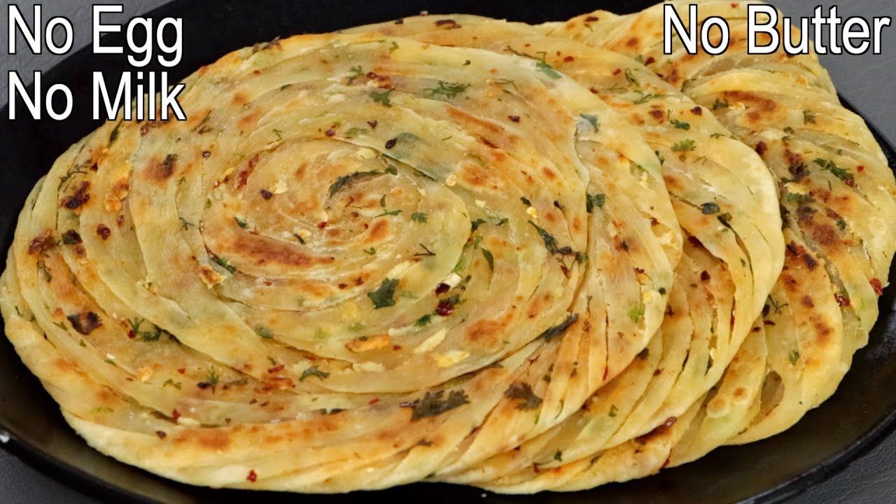 15 Minutes Chili Garlic Paratha Recipe | Easy Lachha paratha | Garlic ...