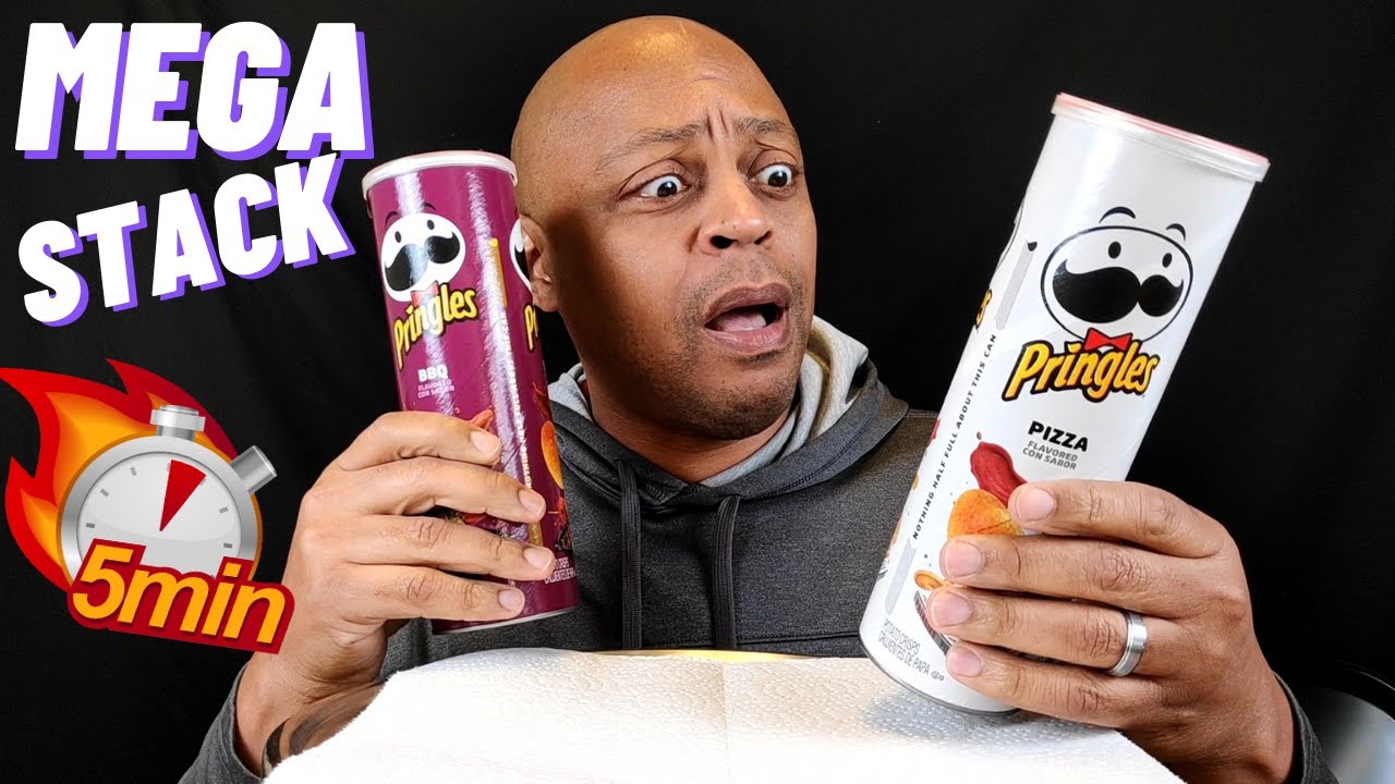 MEGA STACK | Pringles Challenge In 5 Minutes | *BlindFolded* Created By ...