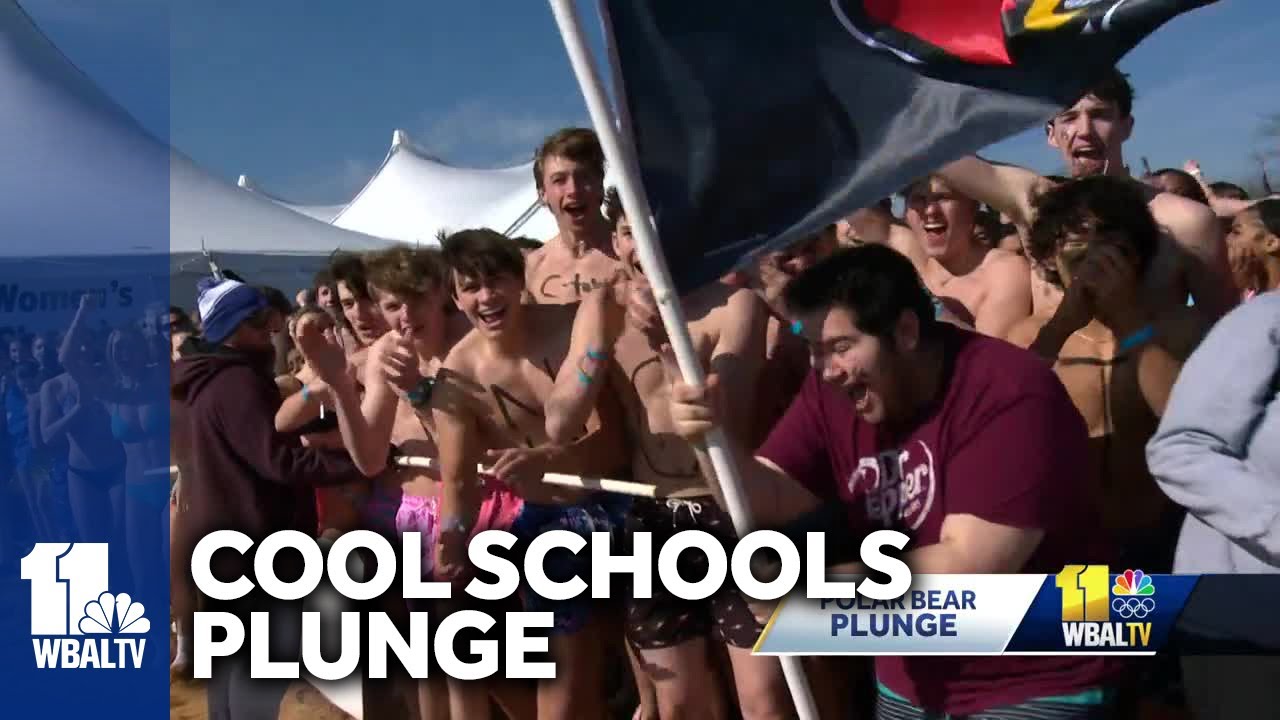 Record number of students take part in Cool Schools Plunge - YouTube
