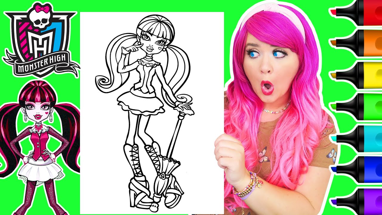 Coloring Draculaura Monster High 💀 Ohuhu Paint Markers - YouTube