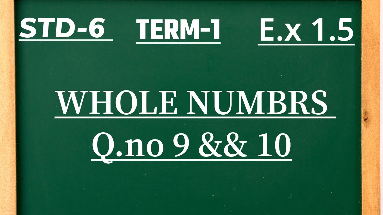 Objective type question no 9 & 10 whole Numbers STD-6 TERM-1 # ...