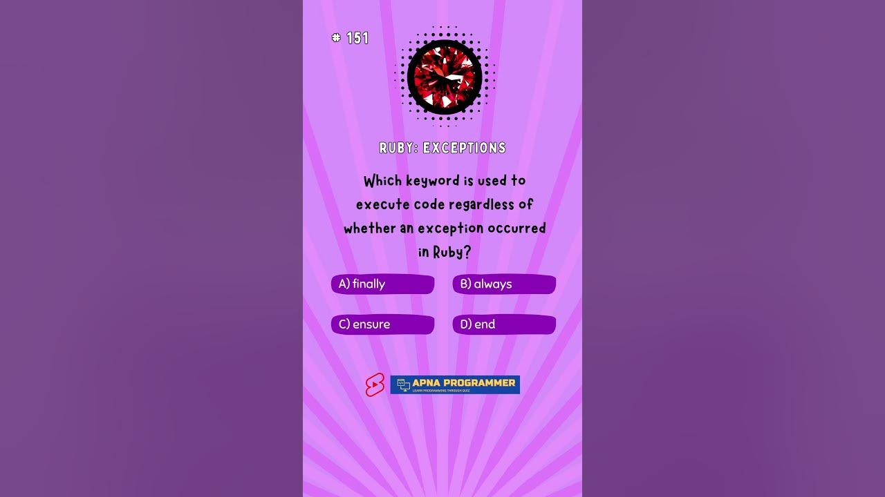 Quiz 151: Master Ruby Programming in 30 Seconds! #quiz #ruby #shorts #codingfacts - YouTube