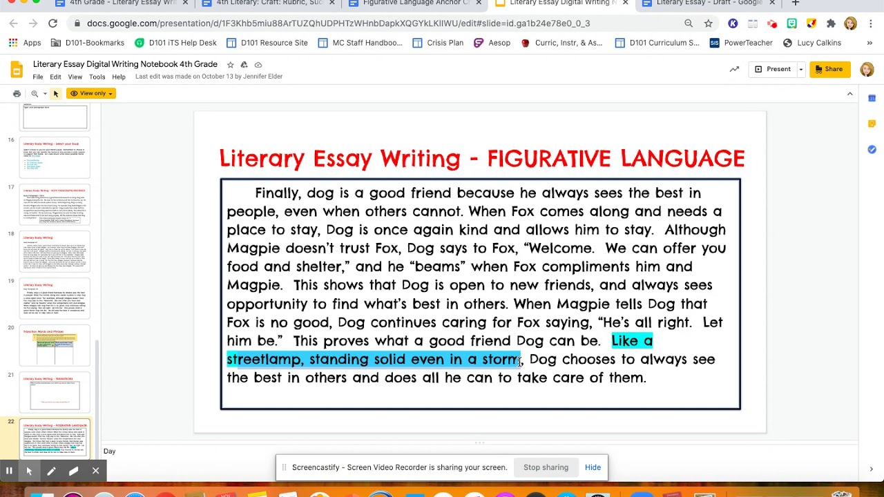 4th Grade Lit Essay: Figurative Language - YouTube
