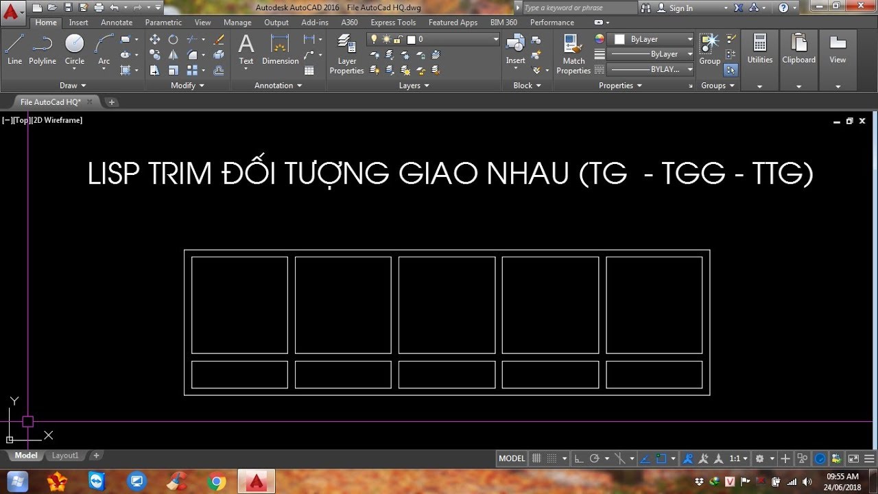 Lisp Trim đối tượng giao nhau (Line - Spline) - YouTube