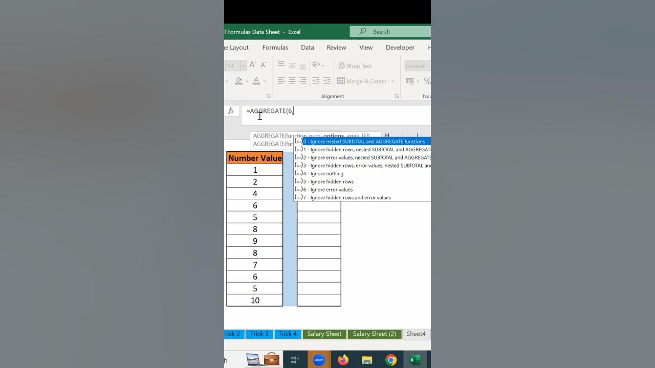 Count function in Excel | How to use aggregate+count formula in Excel#excel #msexcel #viral ...