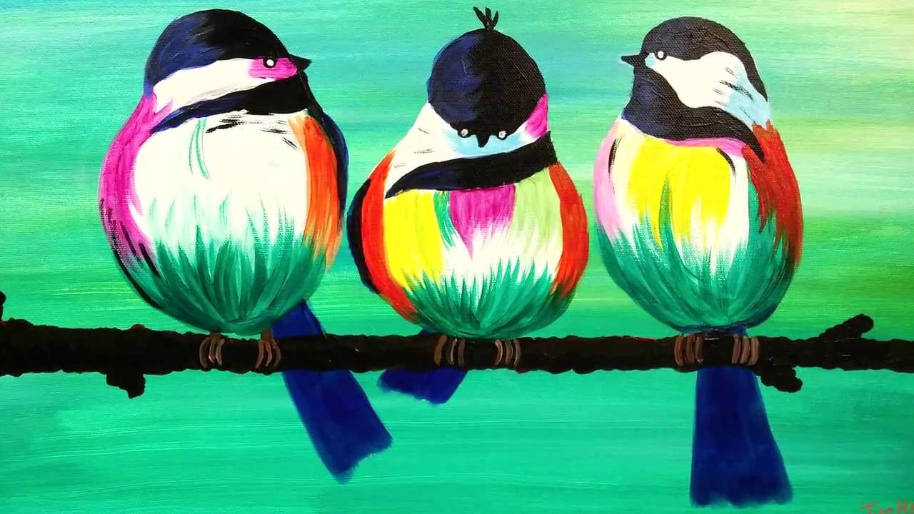 "3 birds" Painting at corkscrewsandcanvas.com - YouTube
