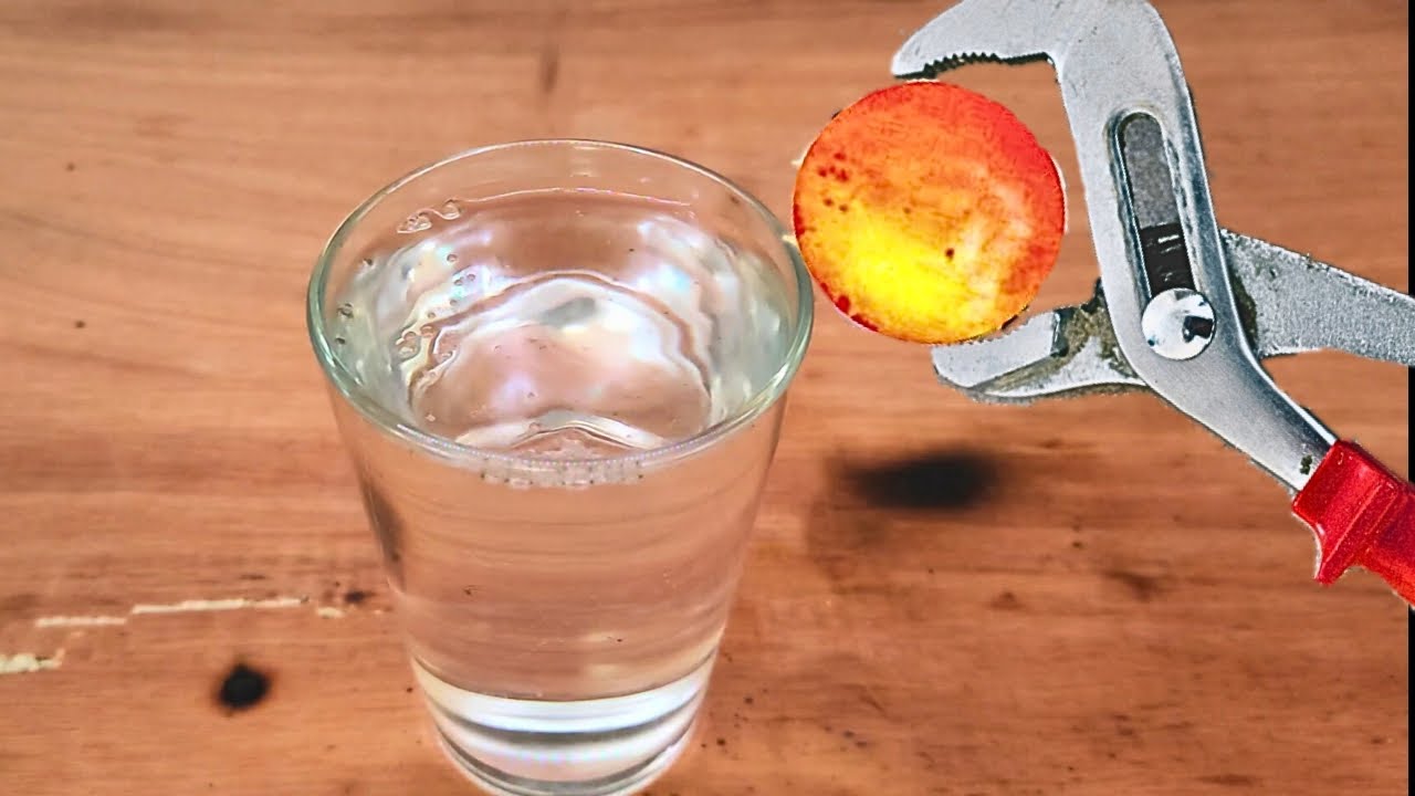 EXPERIMENT Glowing 1000 degree METAL BALL vs Water - YouTube