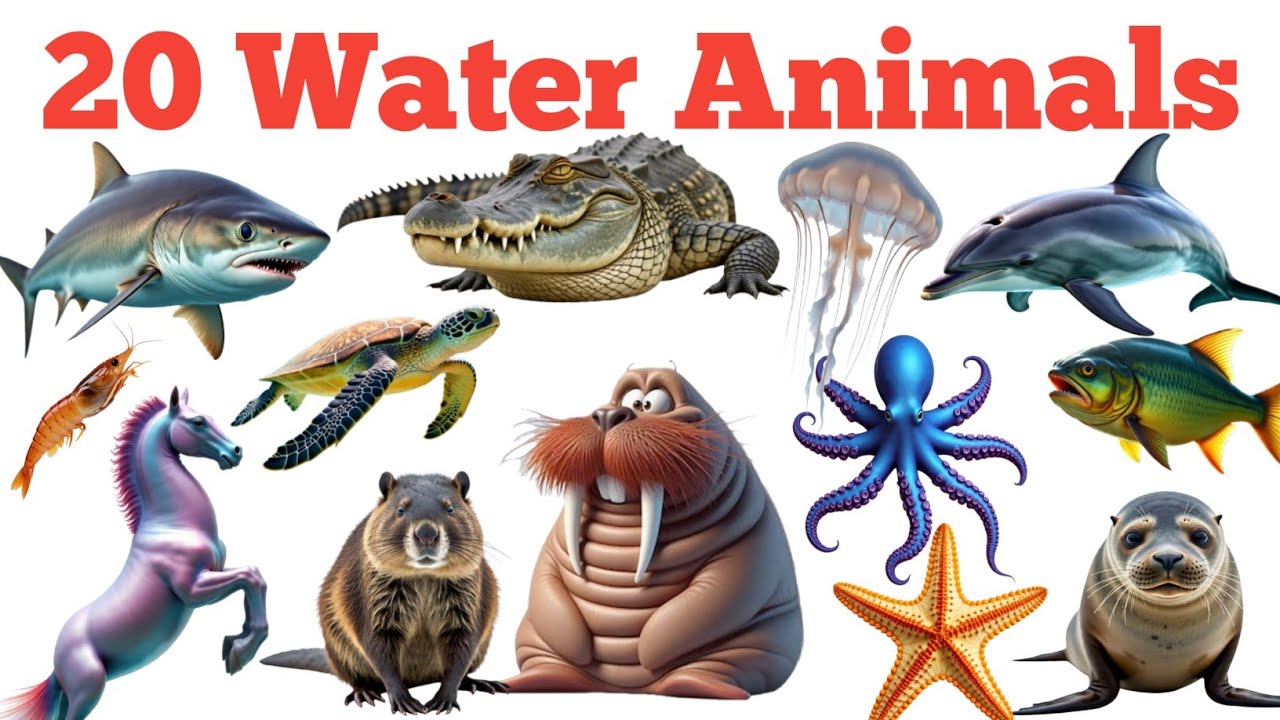 20 Sea Animals Name in English for Kids | Learn Ocean Creatures with ...