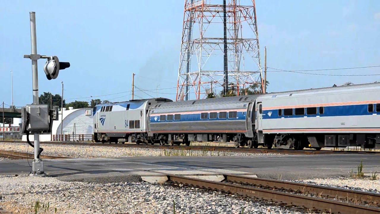 Amtrak 392 and NS 375 - YouTube