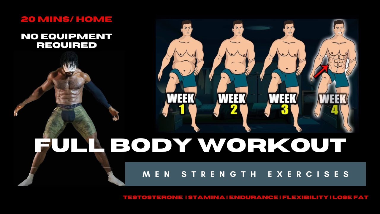 20 MINS FULL BODY HOME WORKOUT | ALL MEN STRENGTH ( NO EQUIPMENT ...