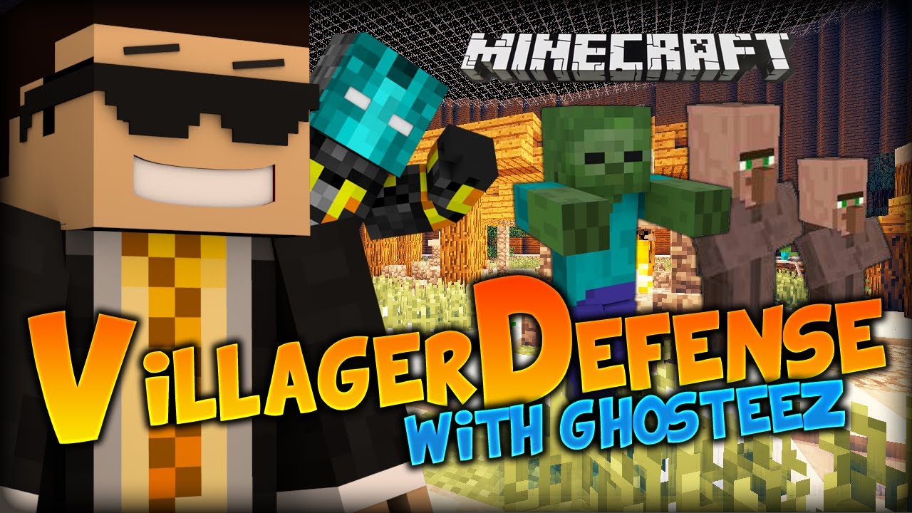 Minecraft Villager Defense w/ GhostGaming - YouTube