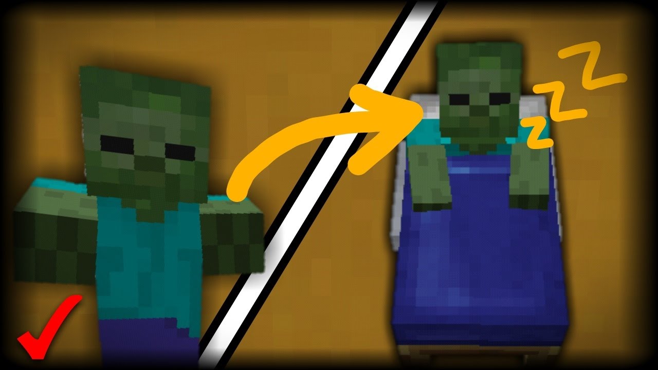 ¡Como Hacer Un Zombie Dormido En Minecraft PE 1.1! | Zombie Dormido sin ...