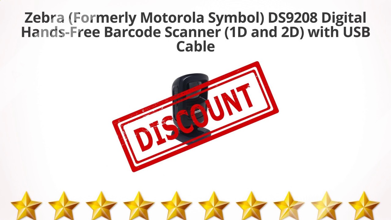 Zebra (Formerly Motorola Symbol) DS9208 Digital Hands-Free Barcode ...