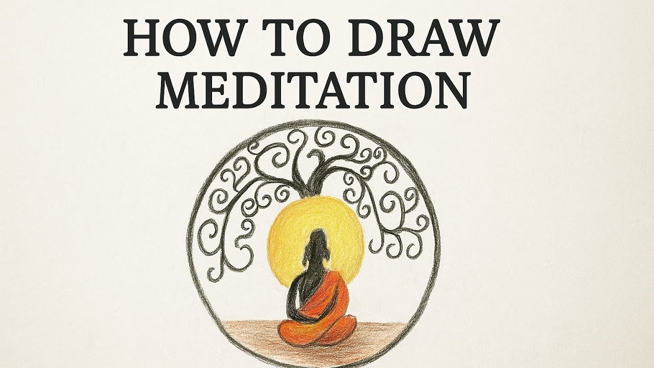 How to draw meditation. .... . . Step by step - YouTube