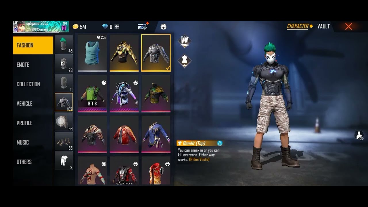 dress combination in free fire # bandit bundle combination # FF short ...