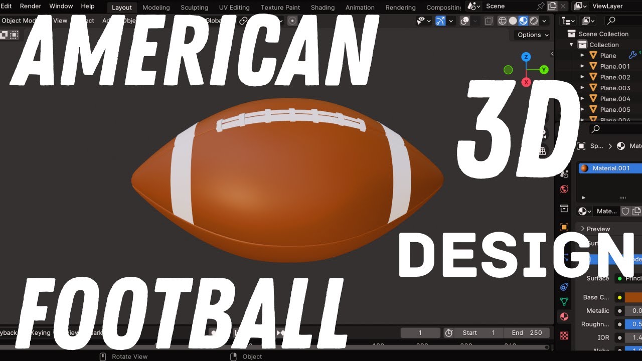 Blender Playbook: Crafting a 3D American Football 🏈 - YouTube