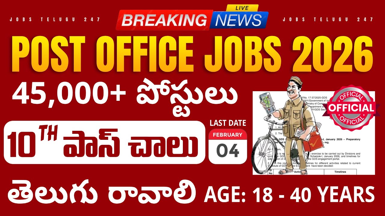 🚨 48589 Post Office job Notification 2026 | 10th Pass | Postal GDS ...