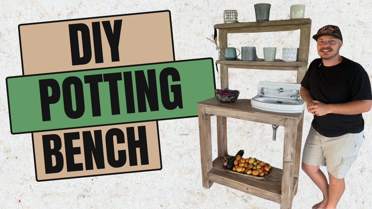 DIY Potting Bench // Easy Beginner Build - YouTube