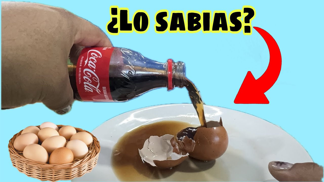 Mezcla CASCARAS DE HUEVO con COCA-COLA - YouTube