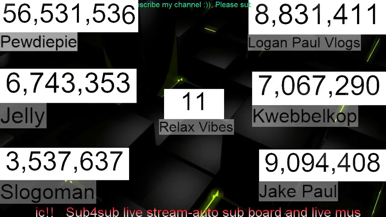 SUB4SUB LIVE STREAM - LIVE SUB COUNT -LIVE MUSIC- GAIN ACTIVE ...