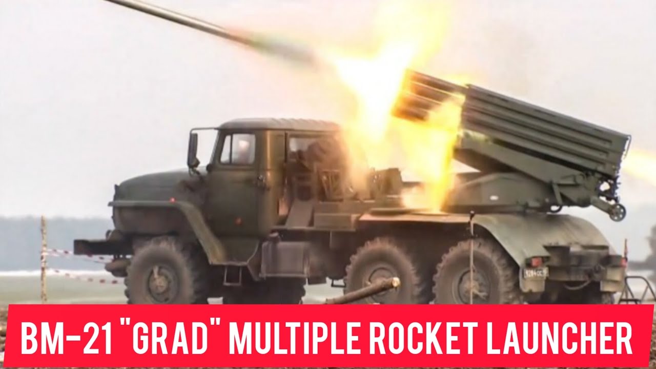 Firing of BM-21 "Grad" multiple rocket launcher - YouTube