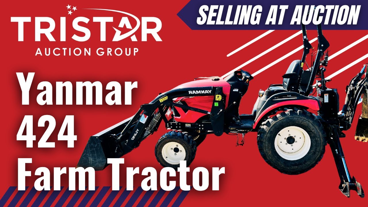 Yanmar 424 Farm Tractor - Selling at auction - YouTube