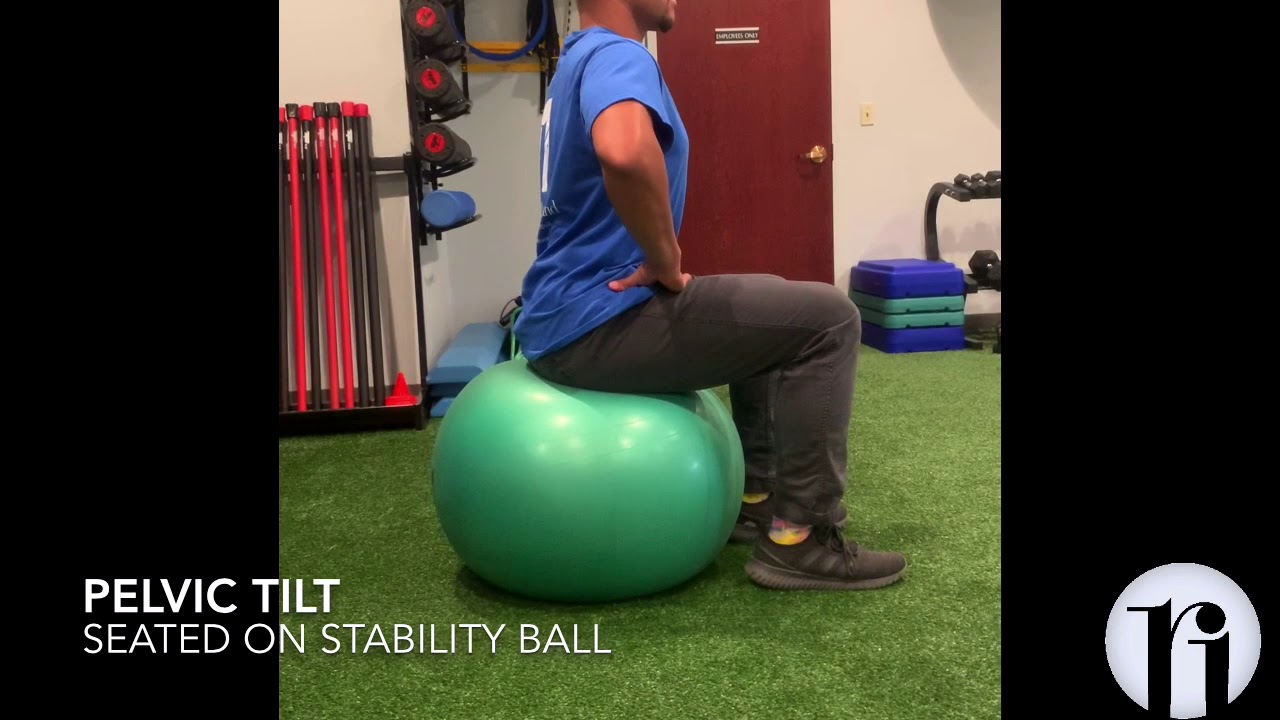 Pelvic Tilt Seated On Stability Ball - YouTube